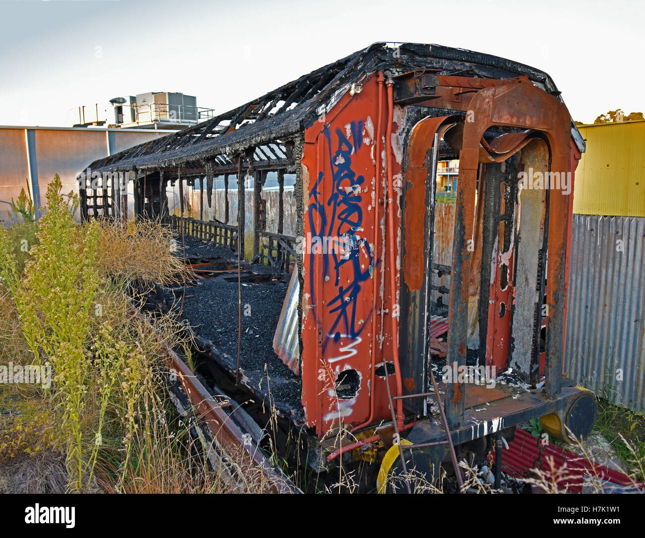 An old " red rattler " commuter train that had been restored by local ...