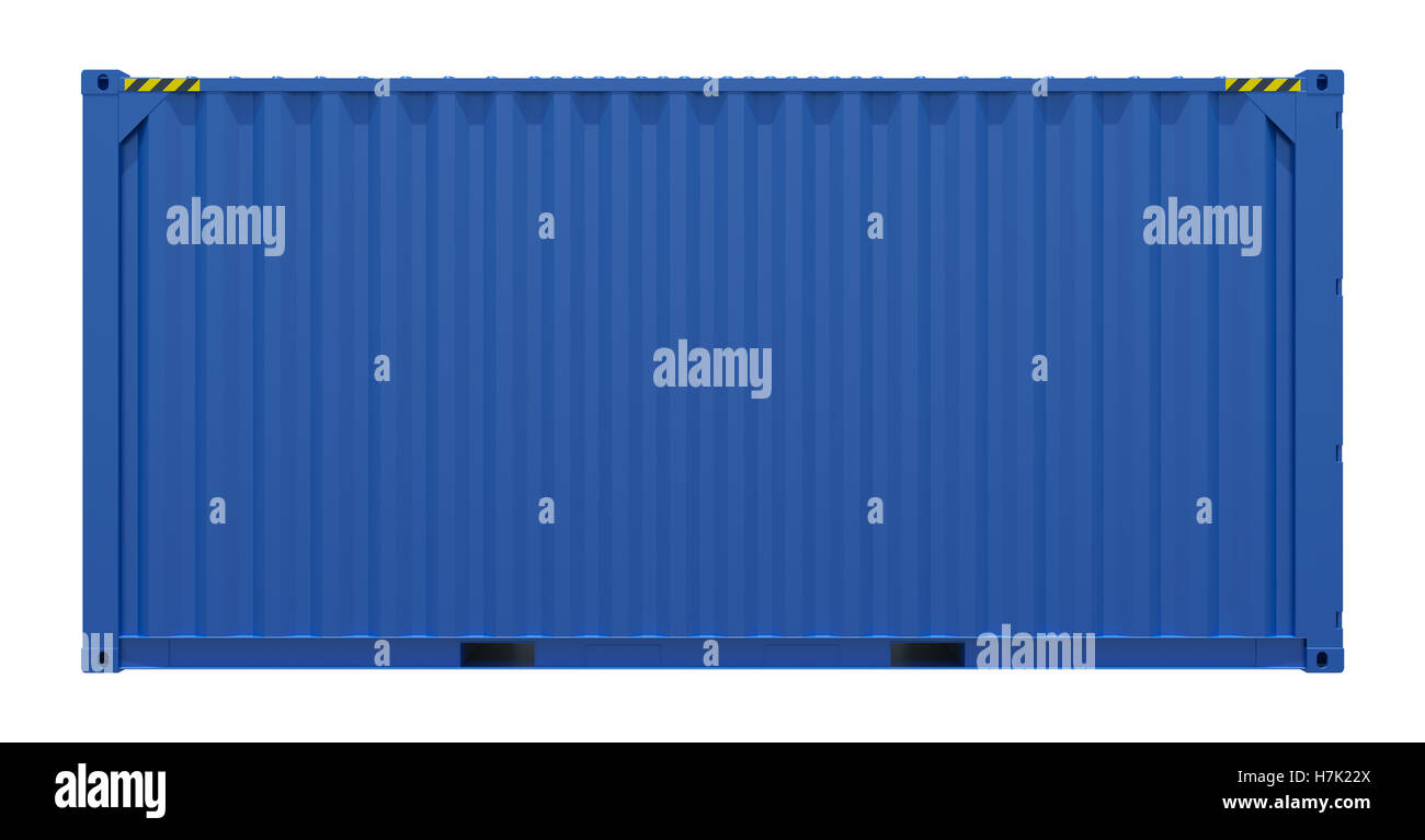 Blue shipping container Stock Photo - Alamy