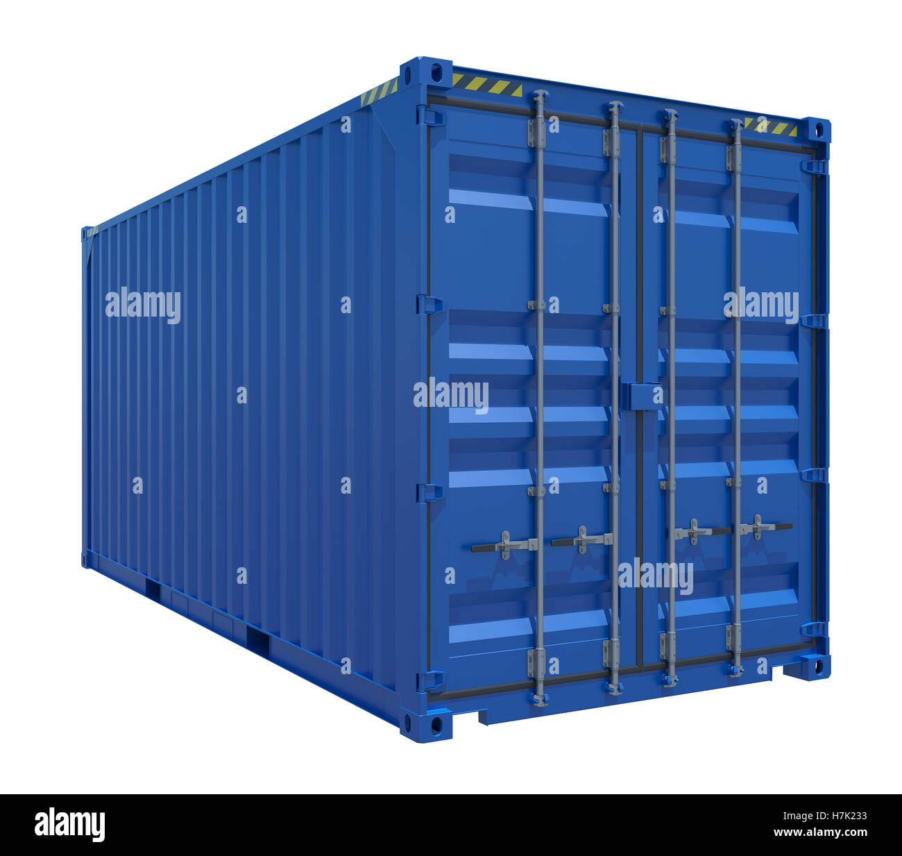 Blue shipping container Stock Photo - Alamy