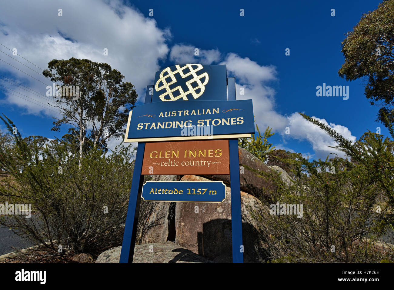 sign at the entrance to the Glen Innes Standing Stones tourast ...