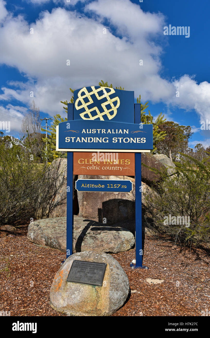 sign at the entrance to the Glen Innes Standing Stones tourast ...