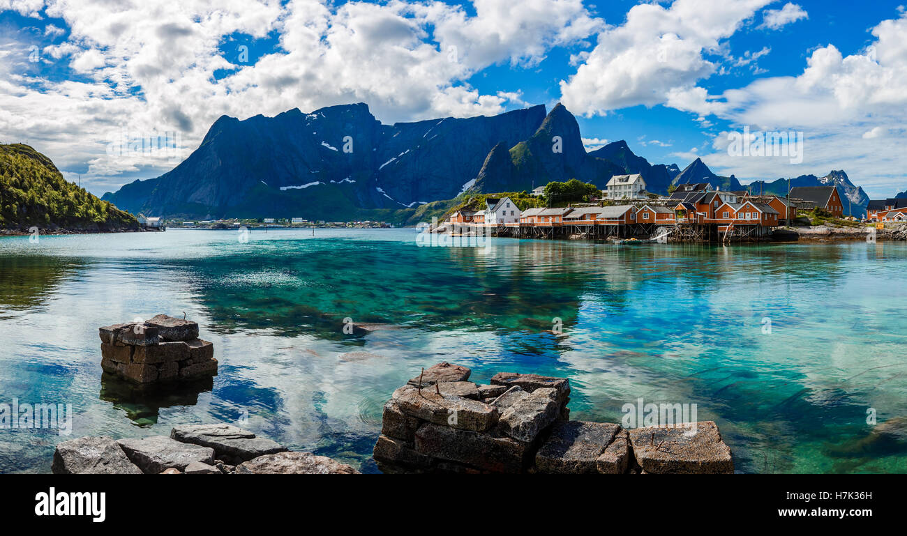 Panorama Lofoten islands in the county of Nordland, Norway. Is known ...