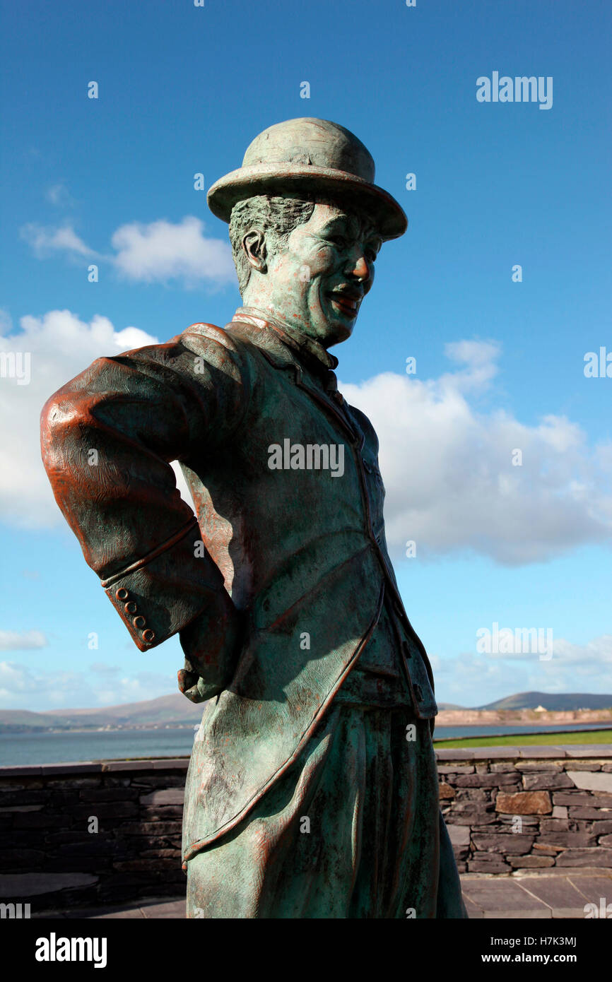 Bronze statue of Charlie Chaplin in Waterville, his favourite Irish ...