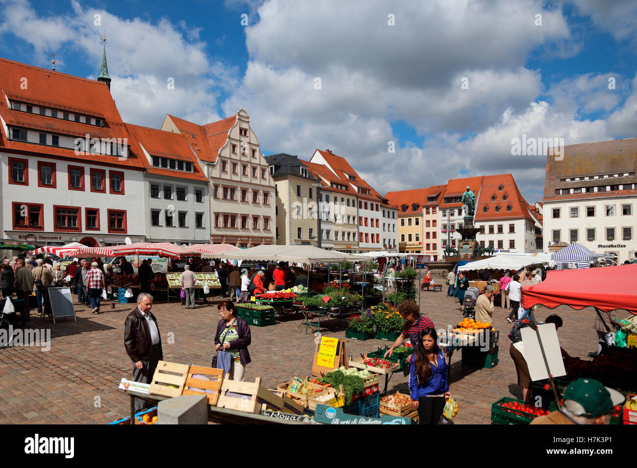 Freiberg Obermarkt Market square Market square Stock Photo - Alamy