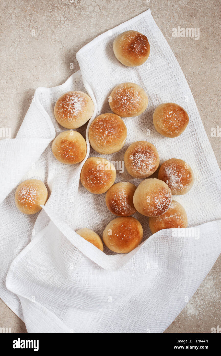 Buns round fresh on table hi-res stock photography and images - Alamy