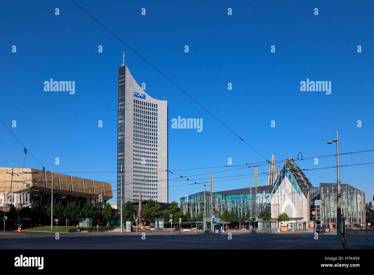 Leipzig Panorama Tower MDR University Augustus square Pauliner church ...