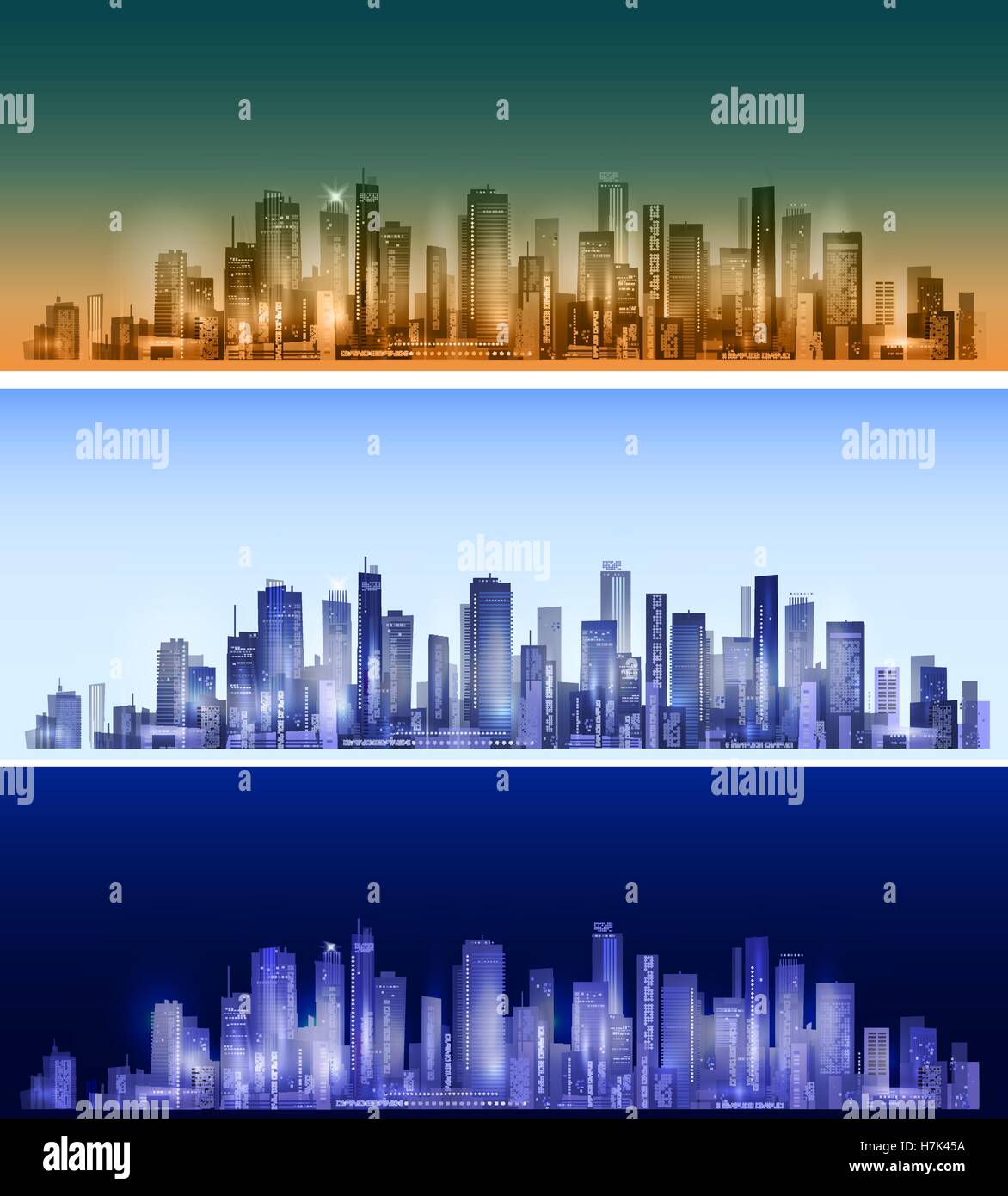 Modern city skyline set Stock Vector Image & Art - Alamy