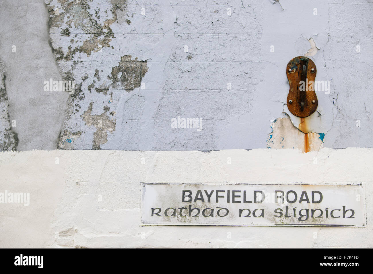 Bayfield Road, Sign, Wall, Town, Portree, Isle of Skye, Scotland Stock ...