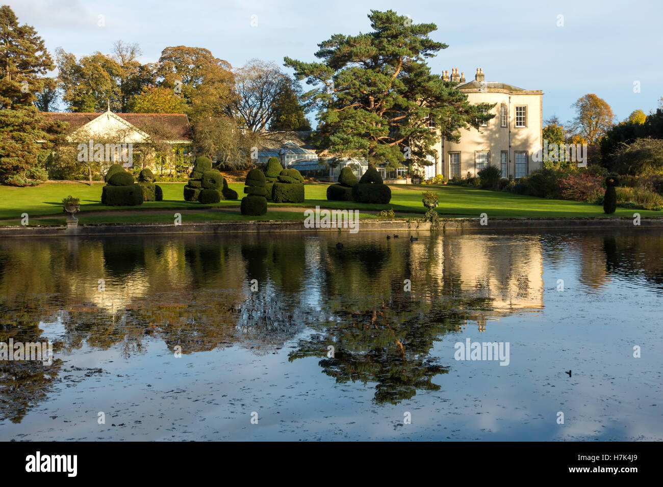 Private House visible across the lake from Thorp Perrow Arboretum with ...