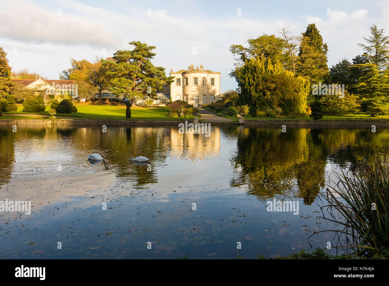 Private House visible across the lake from Thorp Perrow Arboretum with ...