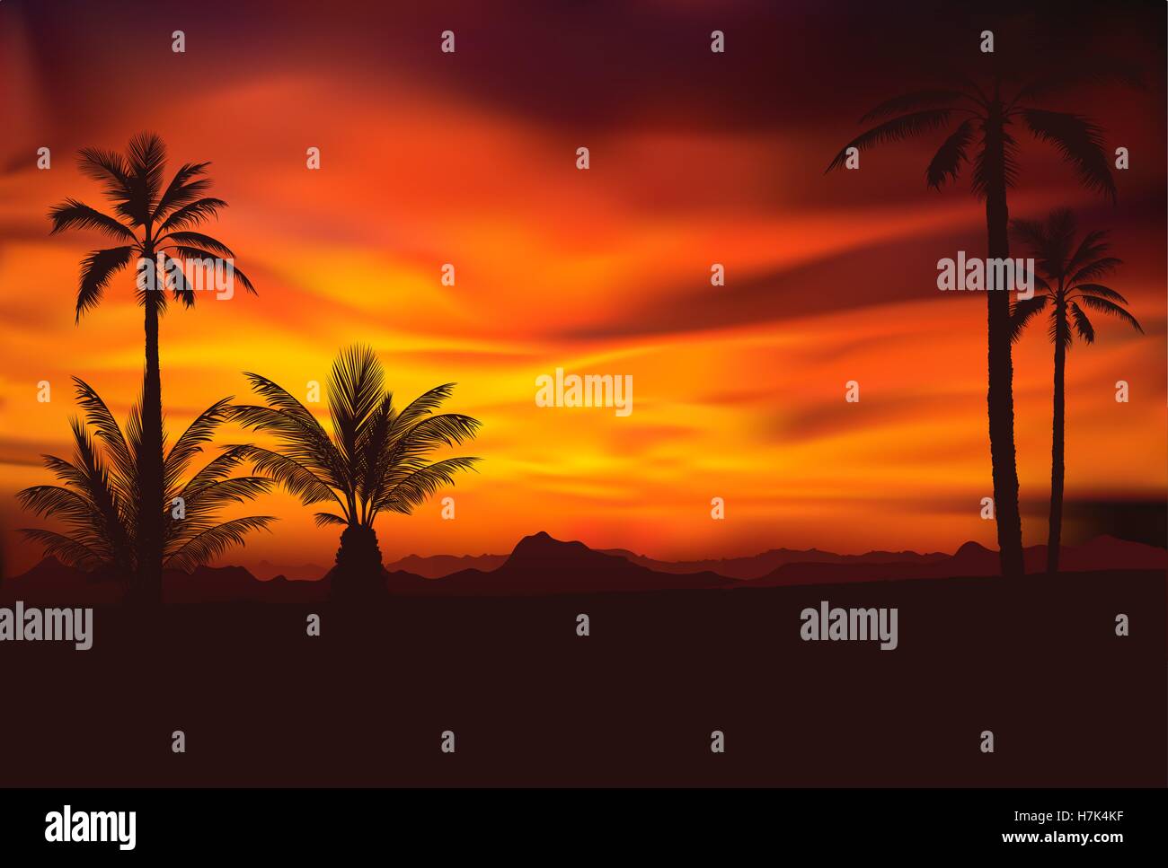 The scenic scenery of the tropics Stock Vector Images - Alamy