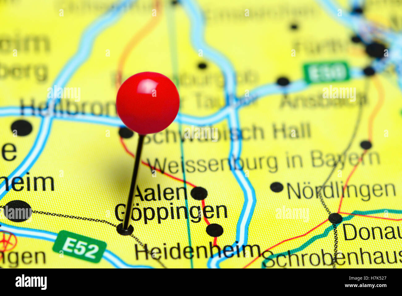 Goppingen pinned on a map of Germany Stock Photo - Alamy
