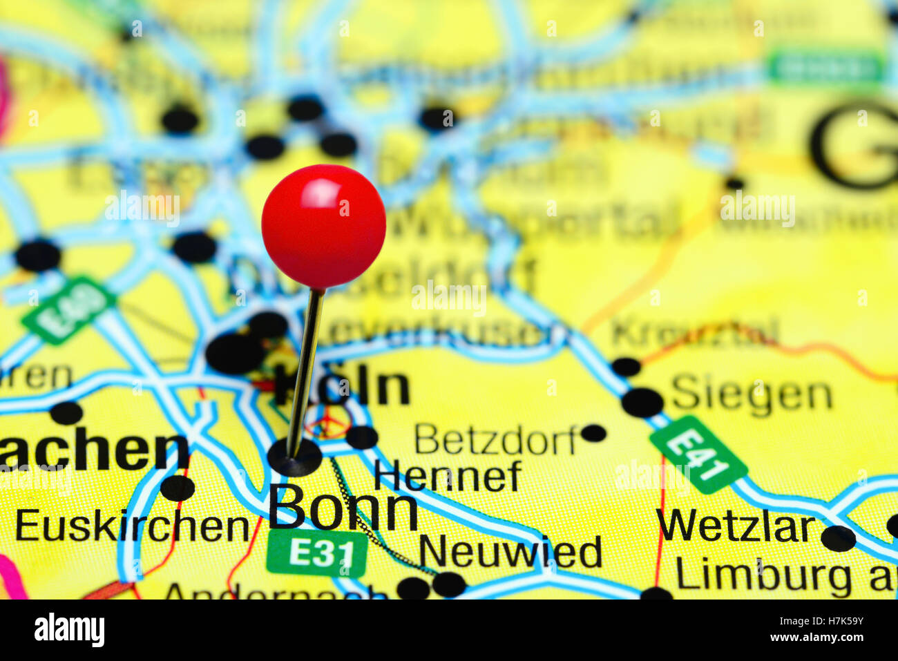 Bonn on map hi-res stock photography and images - Alamy