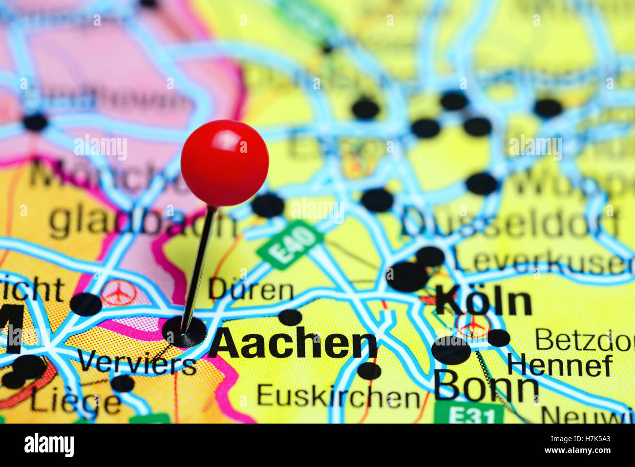 Aachen on a map hi-res stock photography and images - Alamy