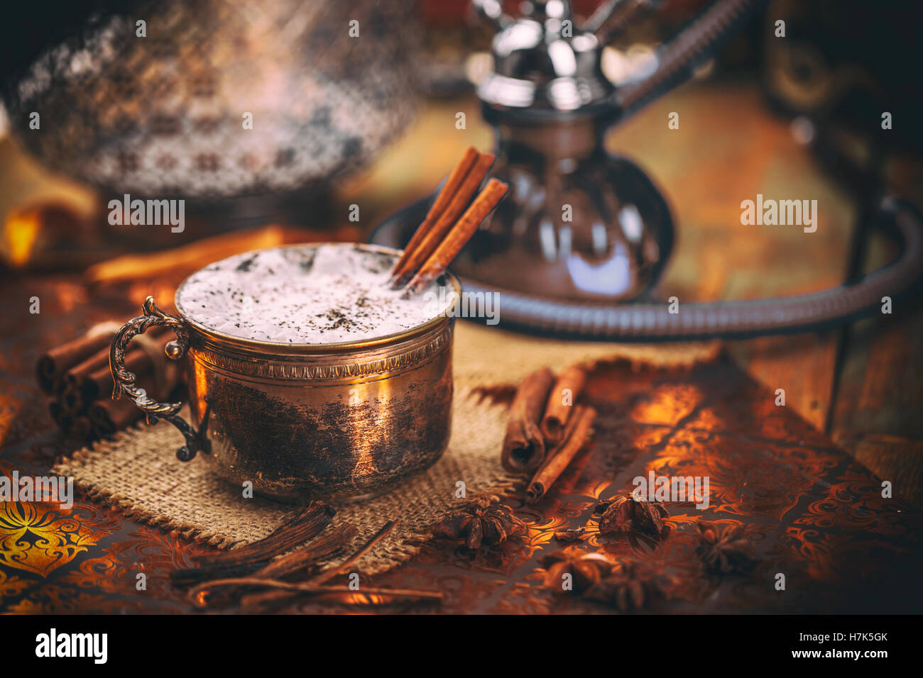 Traditional chai tea with spices and milk Stock Photo - Alamy