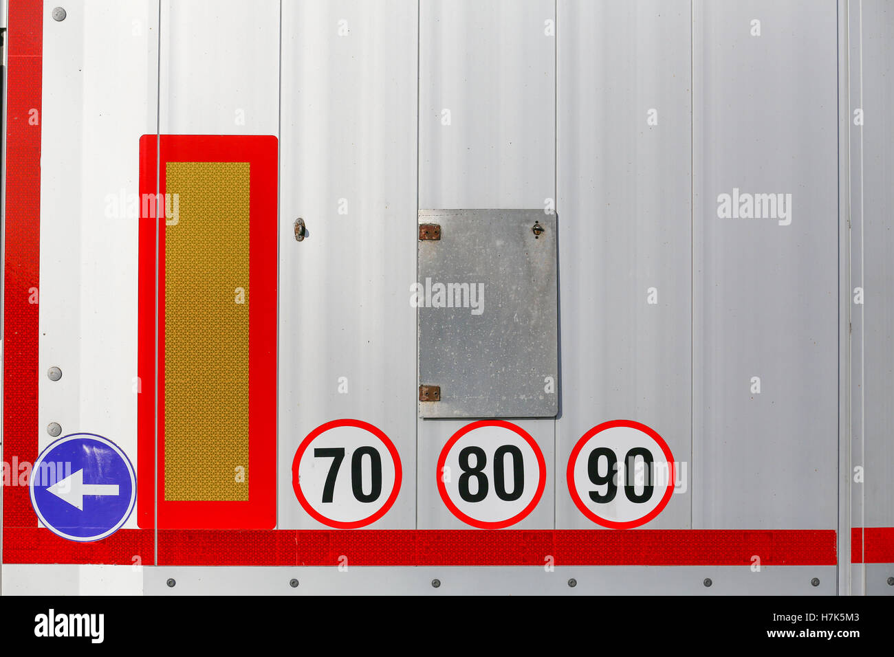 Truck transport / signage Stock Photo - Alamy