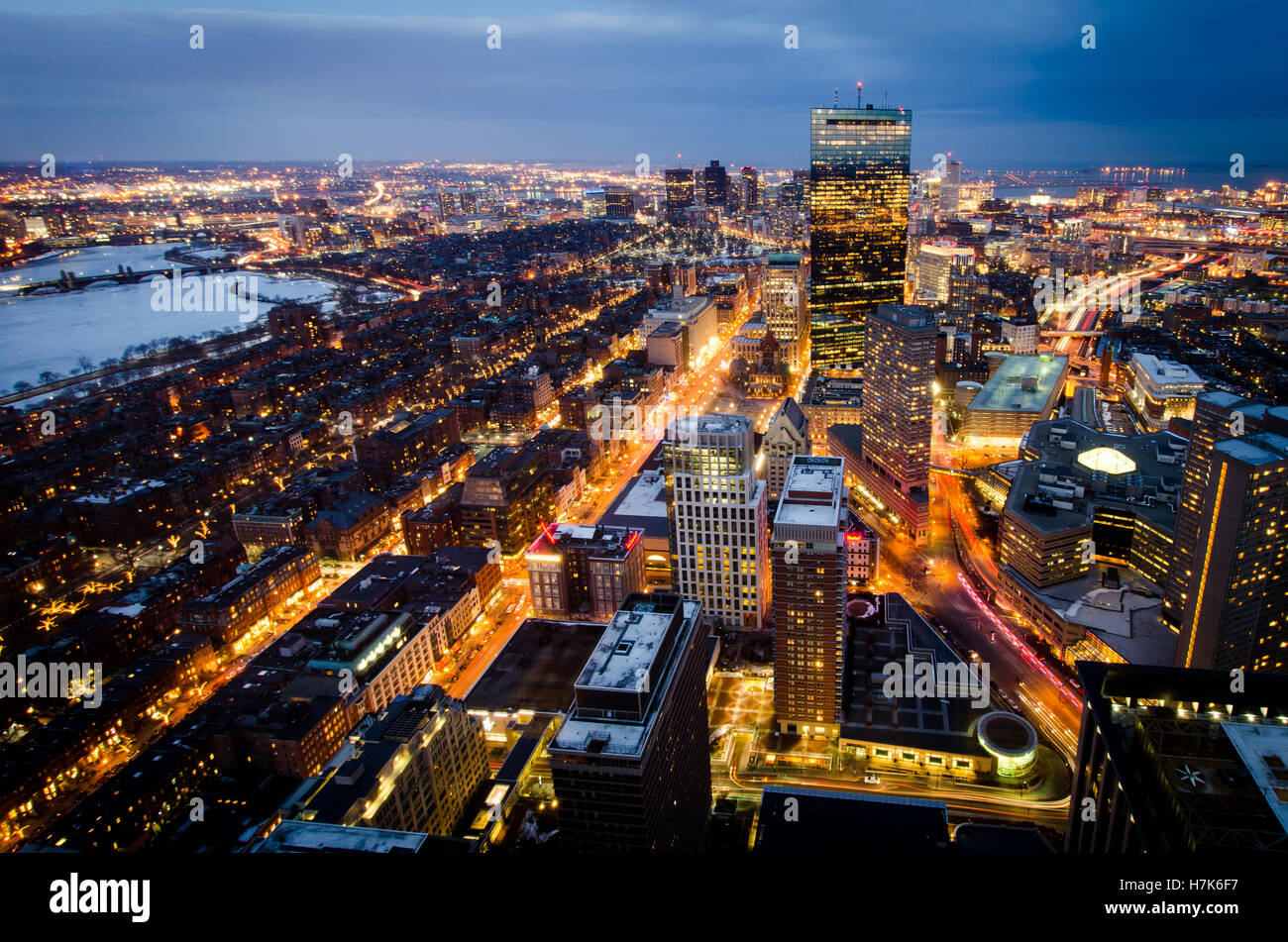 Boston night seen from hi-res stock photography and images - Alamy