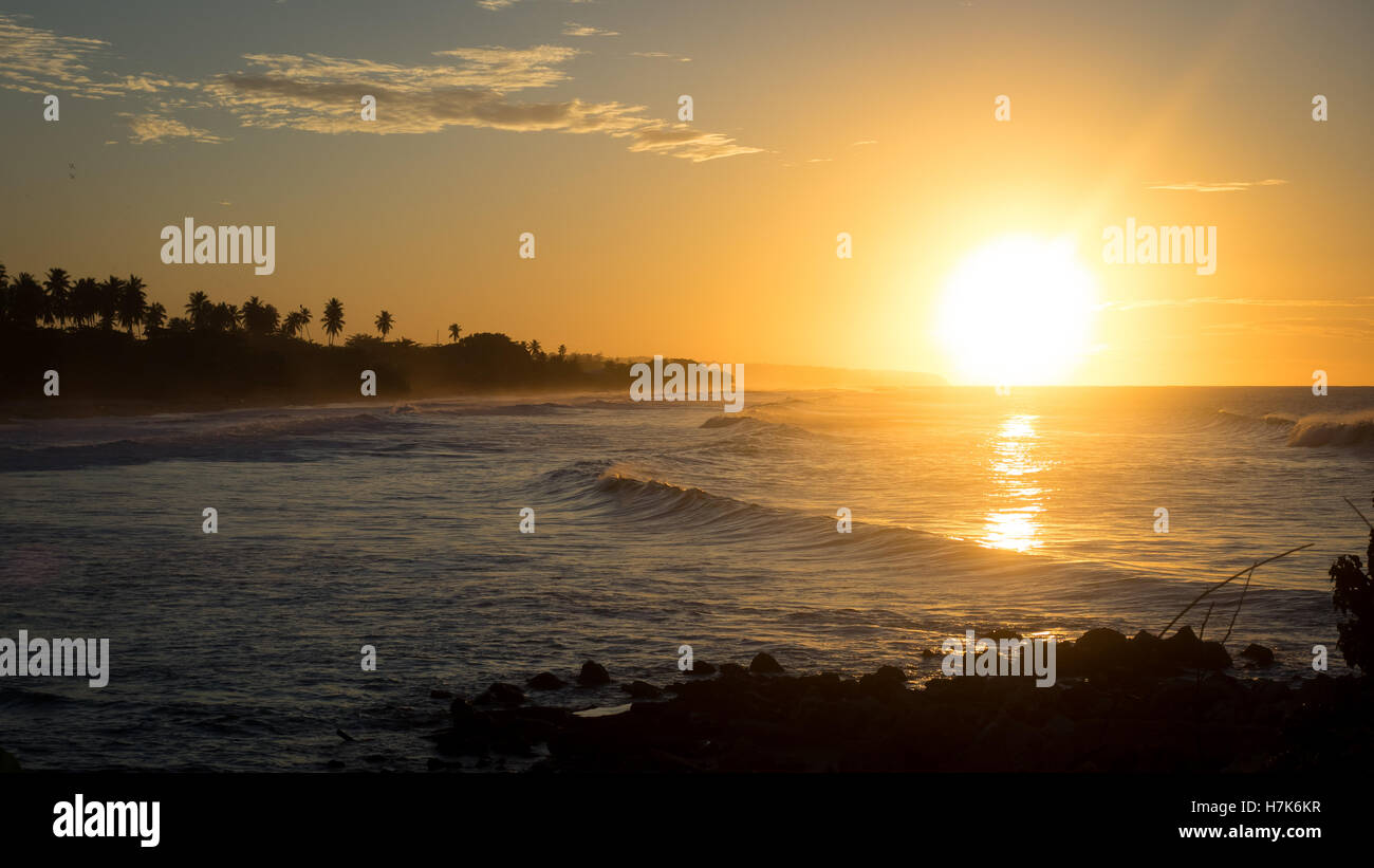 Sunset at the beach in Puerto Rico Stock Photo - Alamy