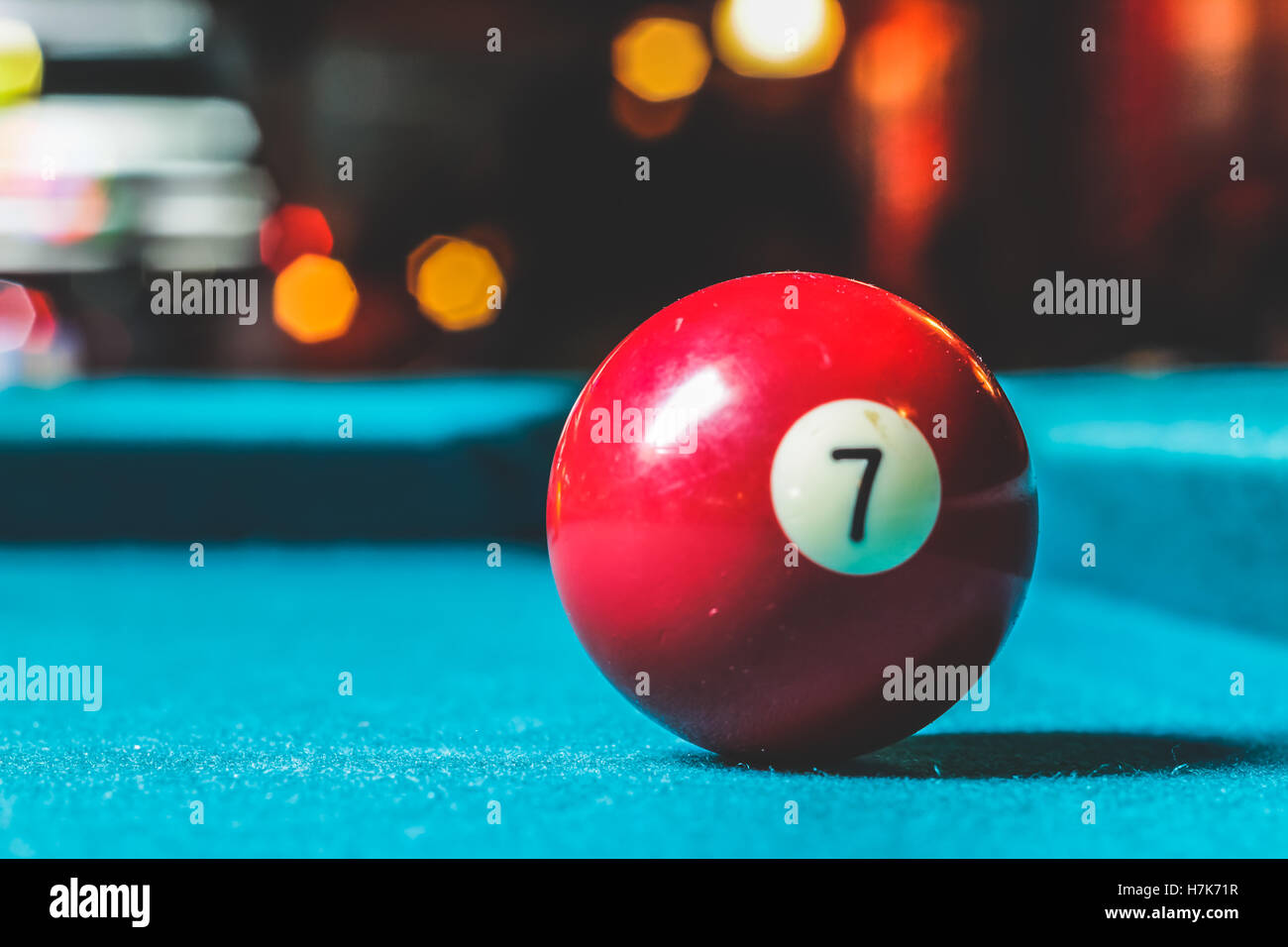 Photograph of some billiards plastic balls on table Stock Photo - Alamy