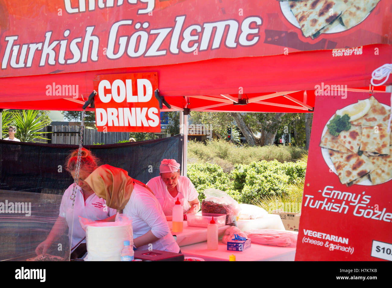 Turkish Gozleme food stall at a market day in Mona Vale on Sydney ...