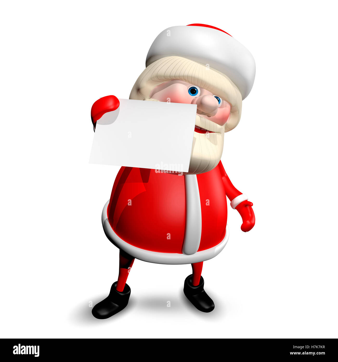 3D Illustration Jolly Santa Claus with a White Background Stock Photo ...