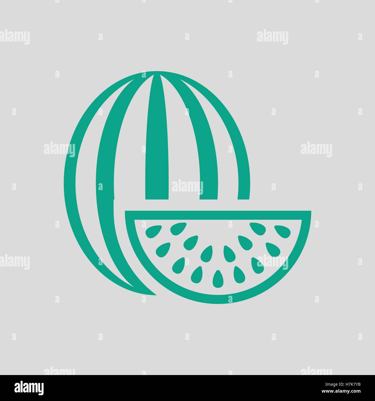 Watermelon icon. Gray background with green. Vector illustration Stock ...