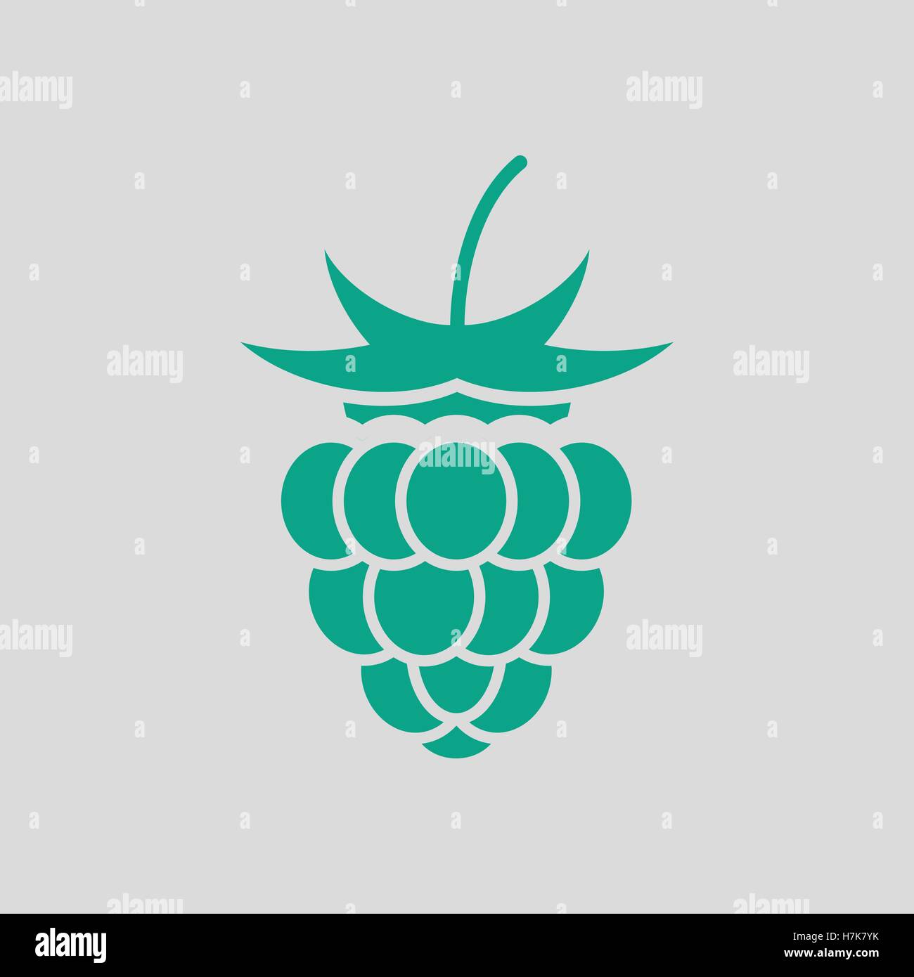 Raspberry icon. Gray background with green. Vector illustration Stock ...