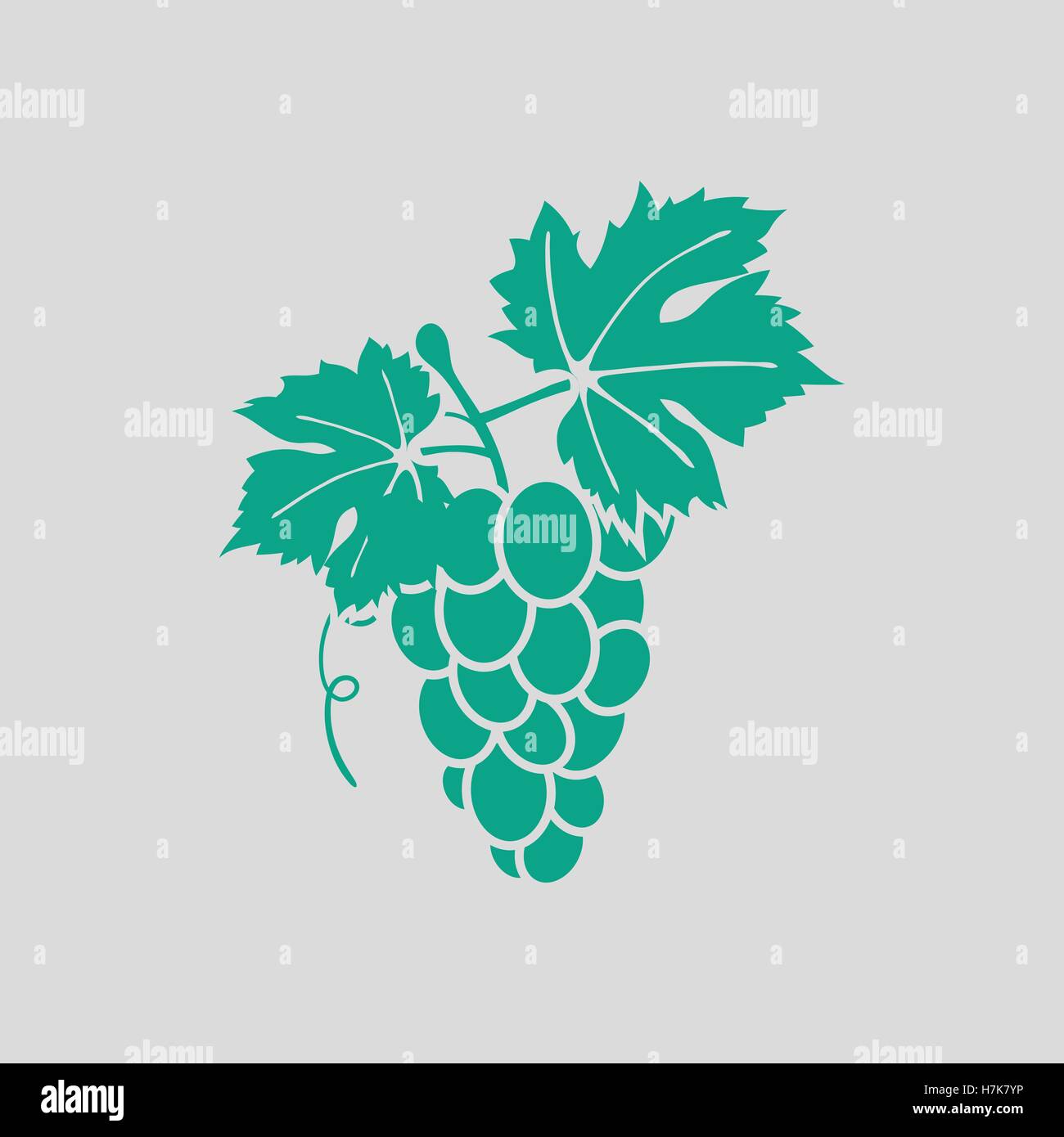Grape icon. Gray background with green. Vector illustration Stock ...
