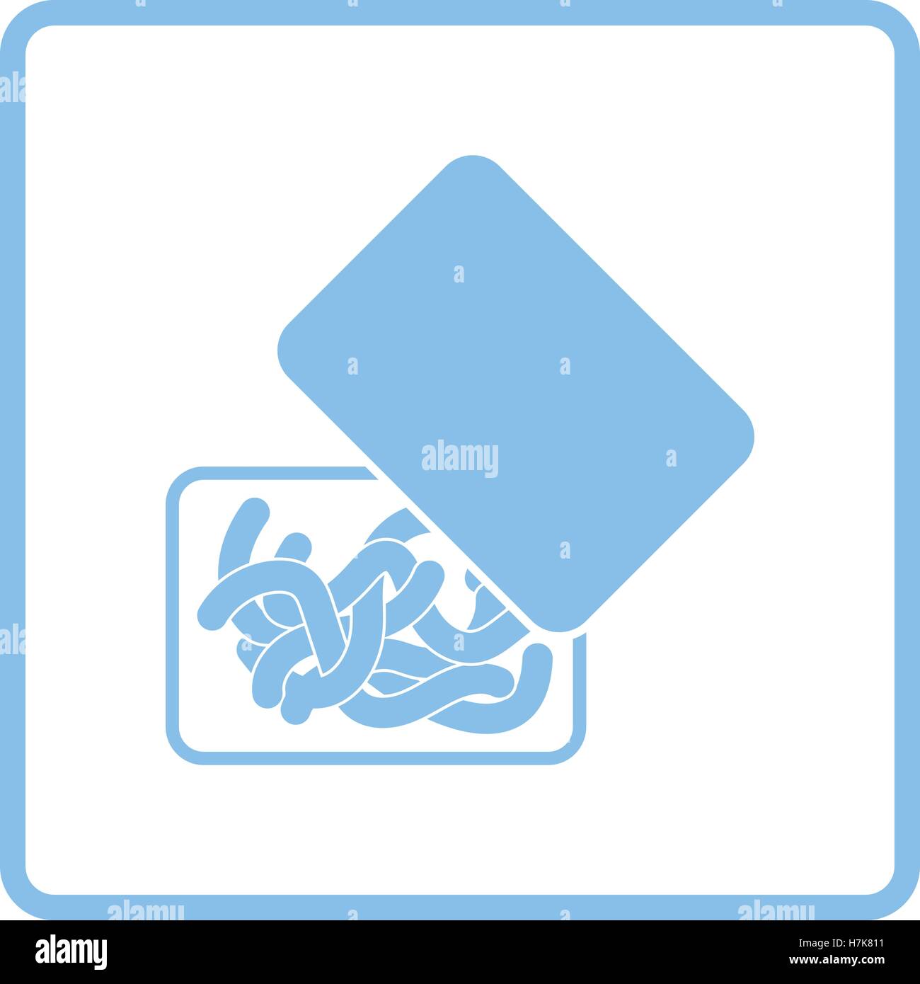 Icon of worm container. Blue frame design. Vector illustration Stock ...