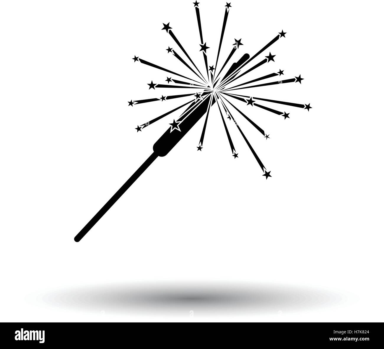 Party sparkler icon. White background with shadow design. Vector ...