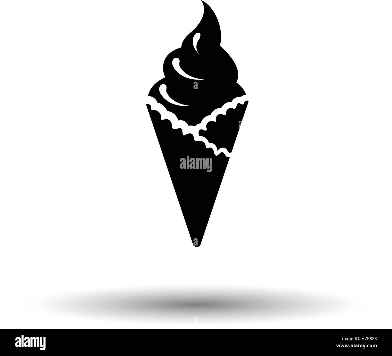 Ice cream icon. White background with shadow design. Vector ...