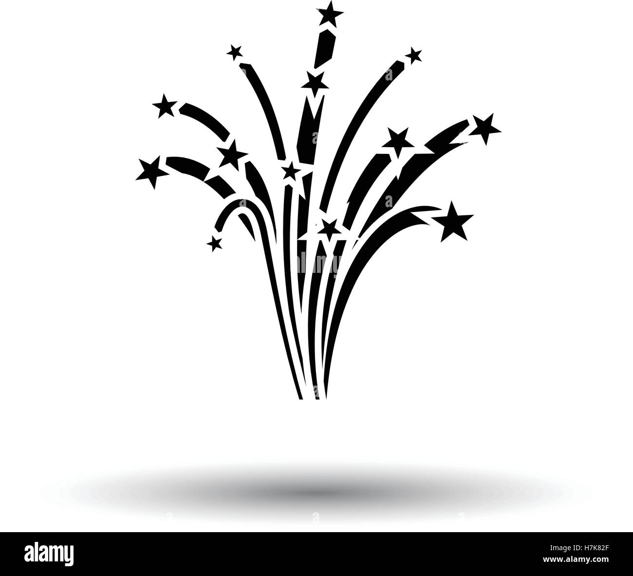 Fireworks icon. White background with shadow design. Vector ...