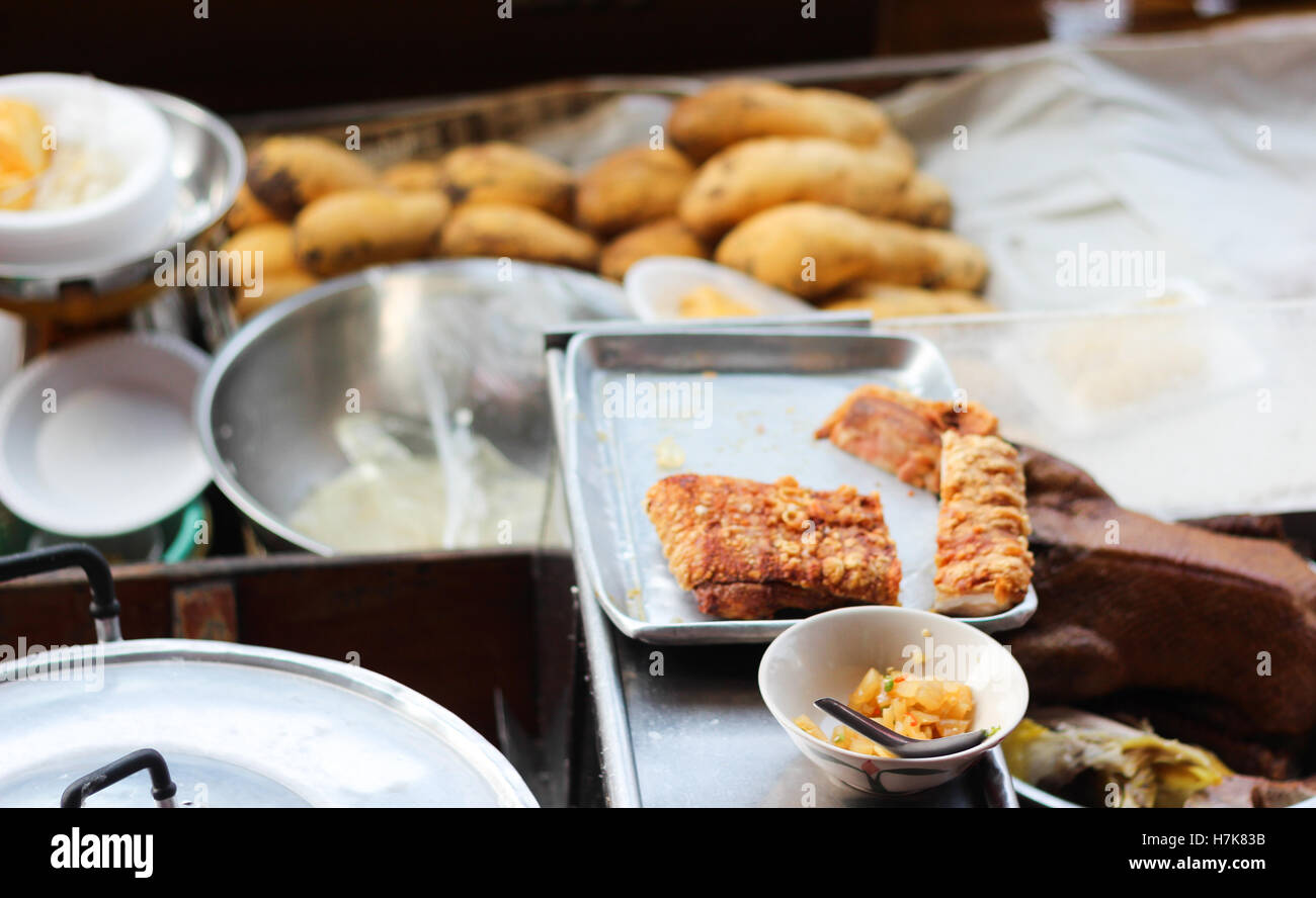 Delicious roast pork for lunch, bought from a boat vendor on the ...