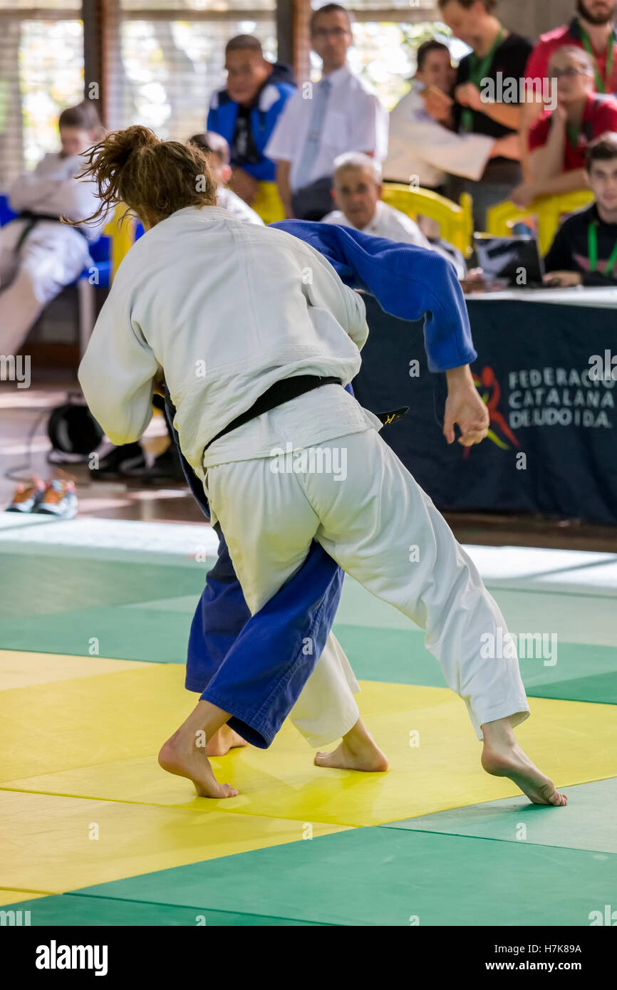 Competitors in Catalan Senior Judo Championships in Barcelona, 29 ...