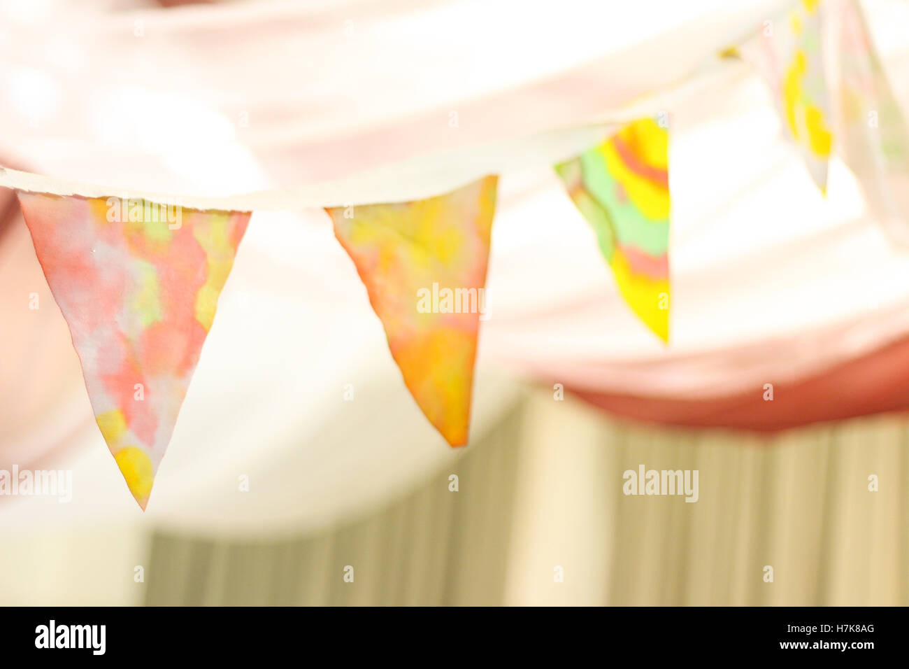 Hand painted fabric bunting is a great DIY decoration for parties ...