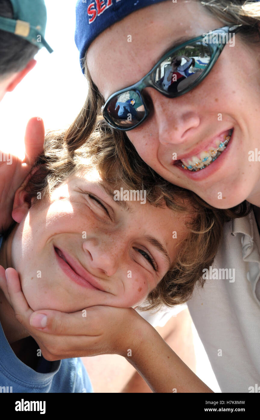 Sister teasing brother hi-res stock photography and images - Alamy