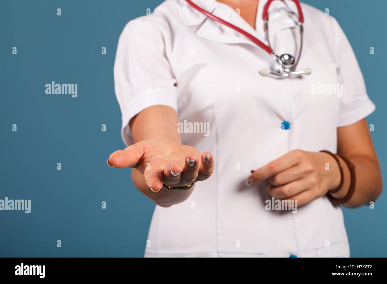 Doctor's hand close-up stretches to help those in need of treatment on ...