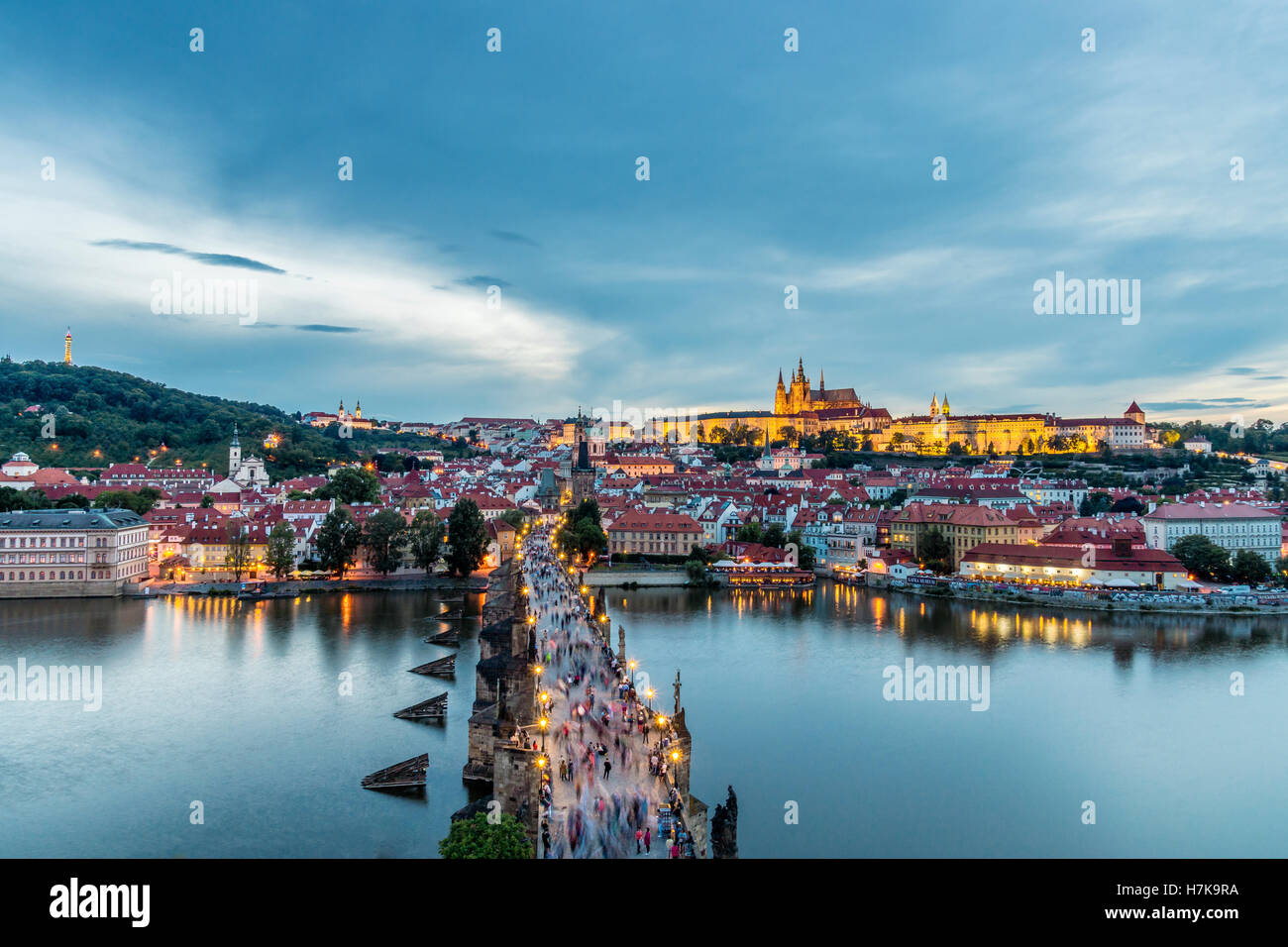 Prague castle and Charles bridge Stock Photo - Alamy
