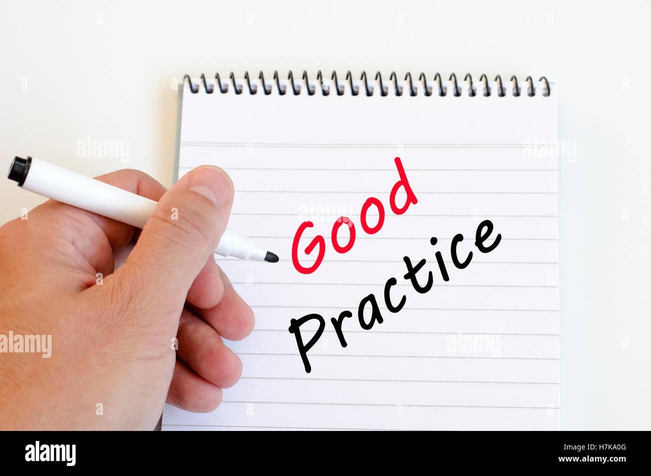 Good practice text concept write on notebook Stock Photo - Alamy