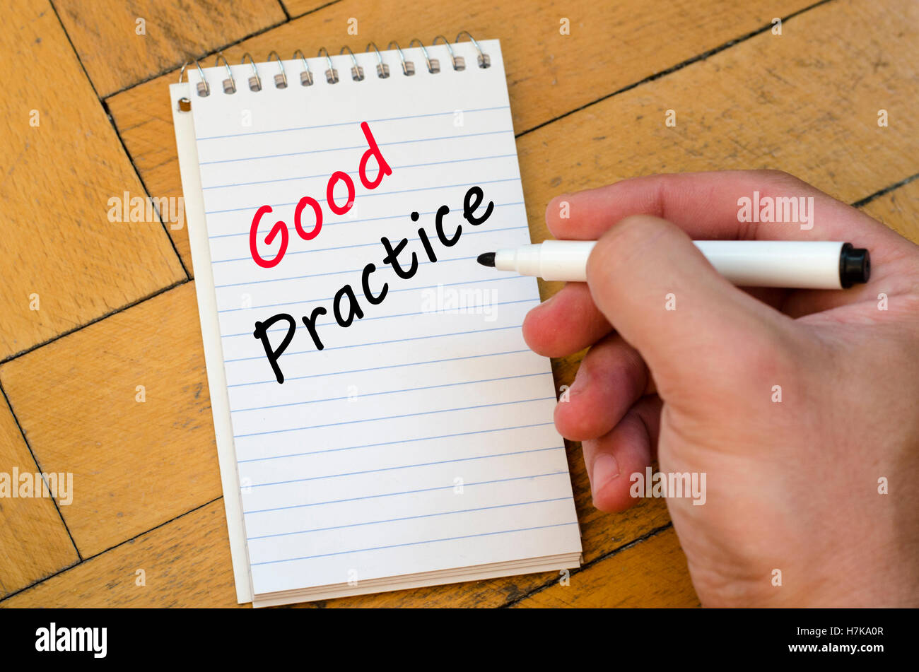 Good practice text concept write on notebook Stock Photo - Alamy