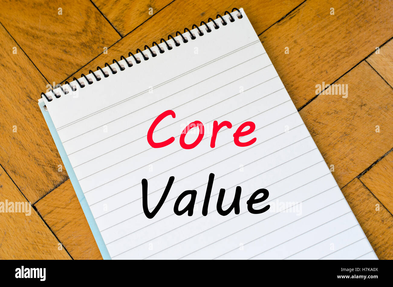 Core value text concept write on notebook Stock Photo - Alamy