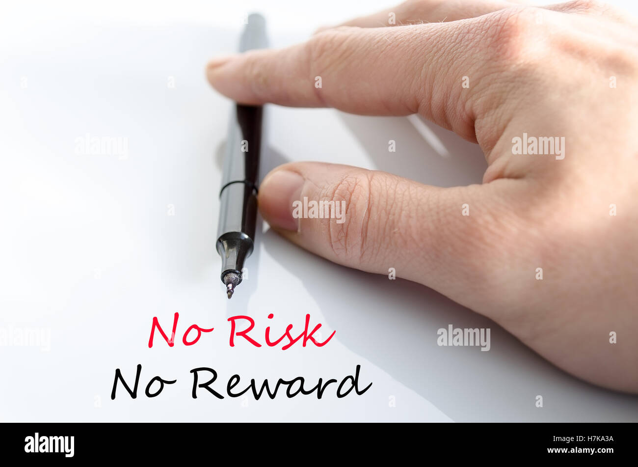 No risk no reward text concept isolated over white background Stock ...