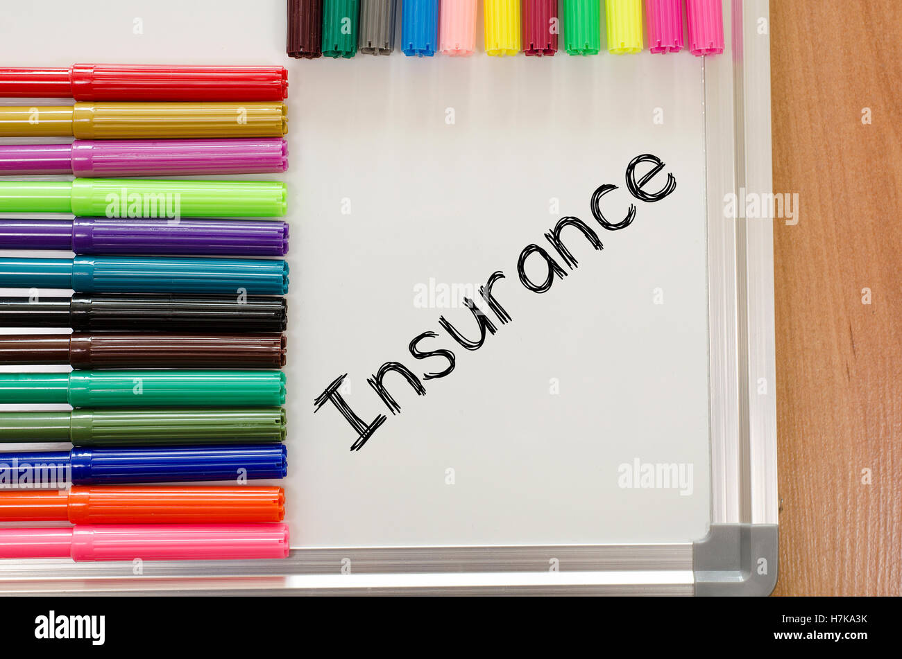 Insurance text concept over whiteboard background Stock Photo - Alamy