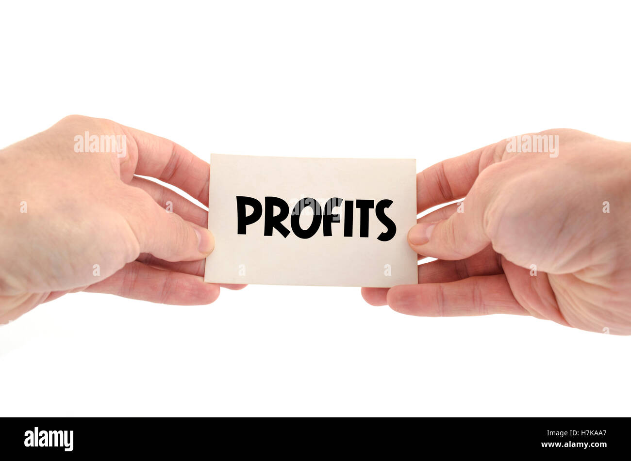 Profits text concept isolated over white background Stock Photo - Alamy