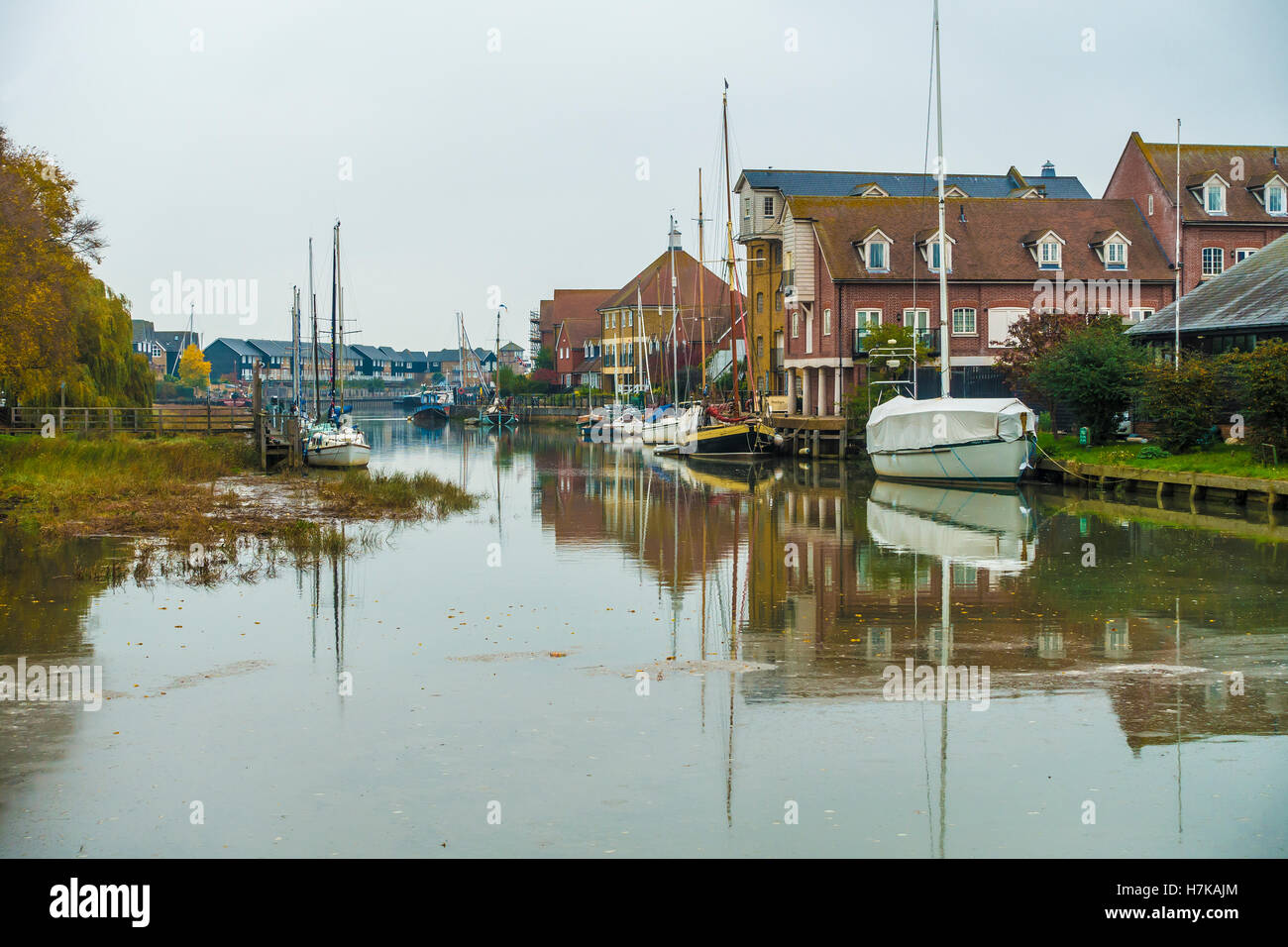 Faversham Creek at High Tide in Autumn Faversham Kent England Stock ...