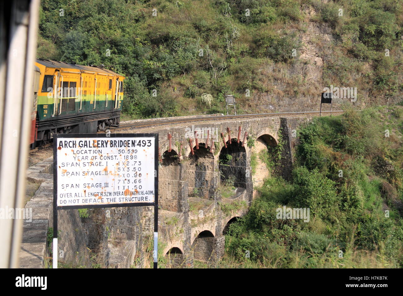 Arch Gallery Bridge 493, near Kandaghat, Kalka-Shimla Railway, Himachal ...