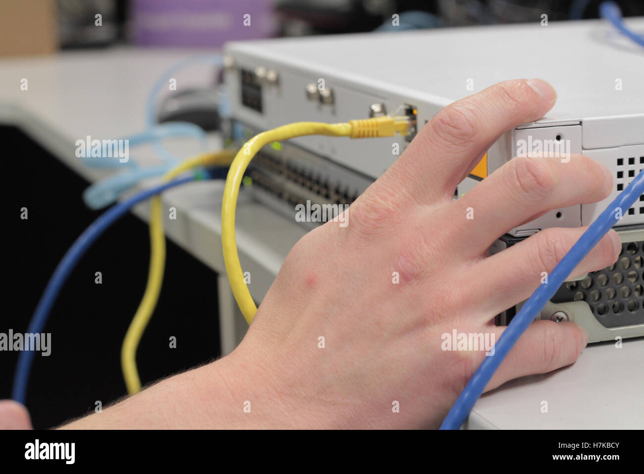 IT Engineer testing network server Stock Photo - Alamy