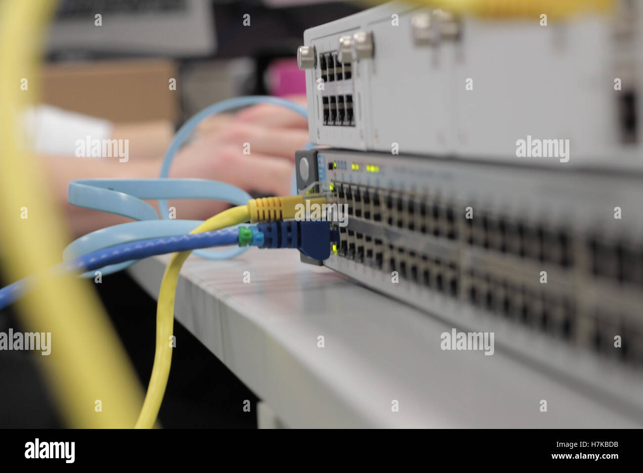 IT Engineer testing network server Stock Photo - Alamy