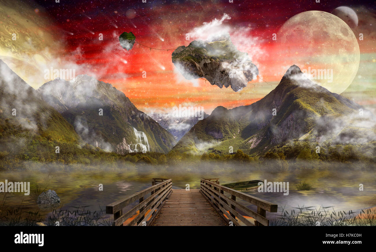 Fantasy land, wonderland, dreamland, digital art Stock Photo - Alamy