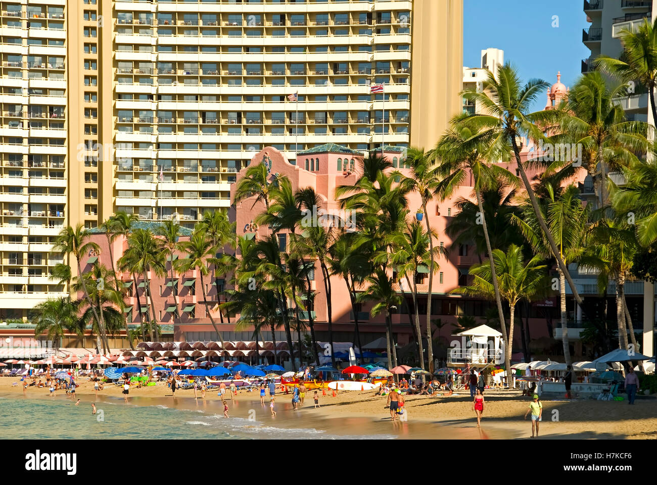 Outside of The Pink Palace of the Pacific, Waikiki Beach, Honolulu ...